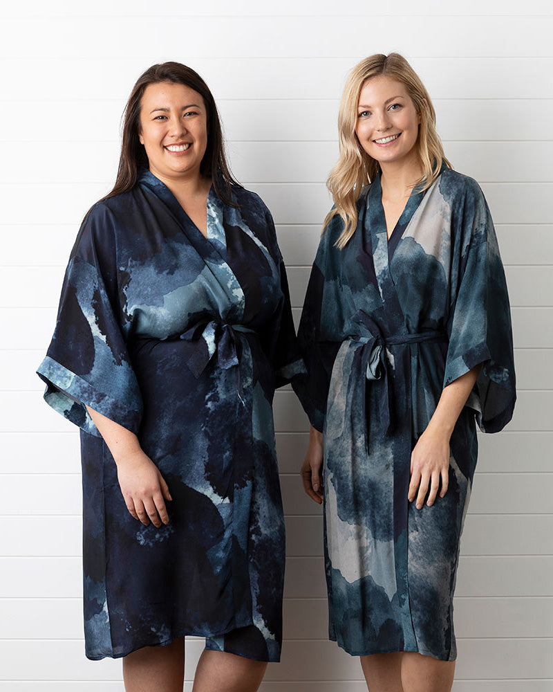 Midnight Ink Silk Dressing Gown – Squeak