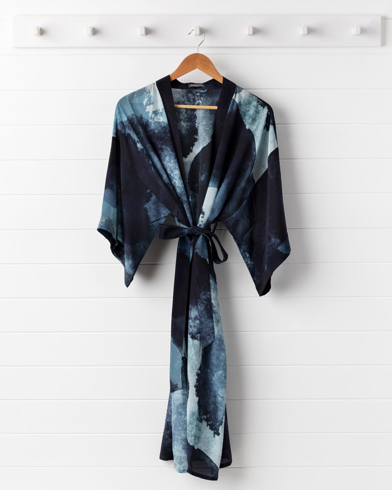 Midnight Ink Silk Dressing Gown – Squeak